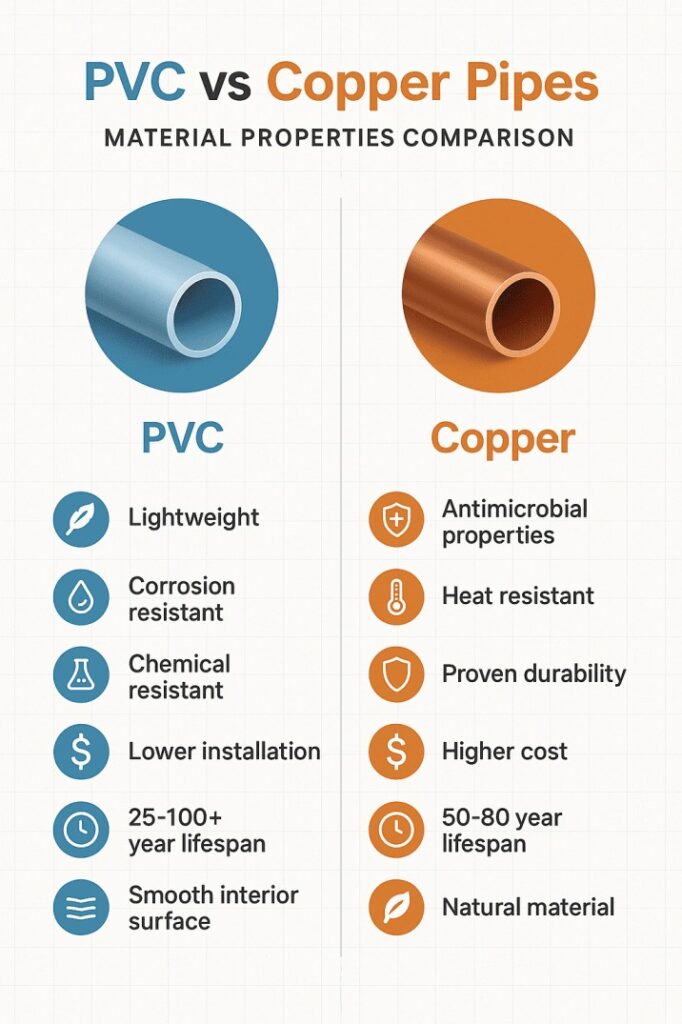 Pipe Material Comparison: PVC vs. Copper for Fluid Handling